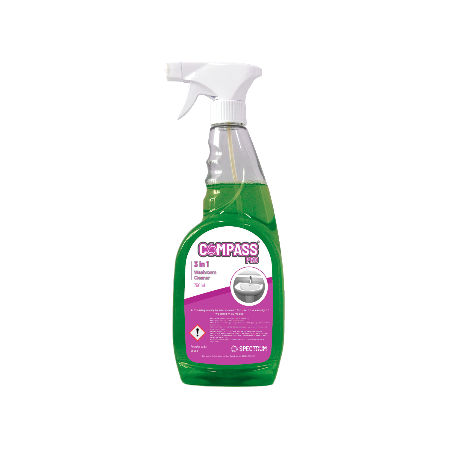 Spectrum Cleaning Solutions - 750ml Compass Pro 3 in 1 Bathroom Cleaner ...