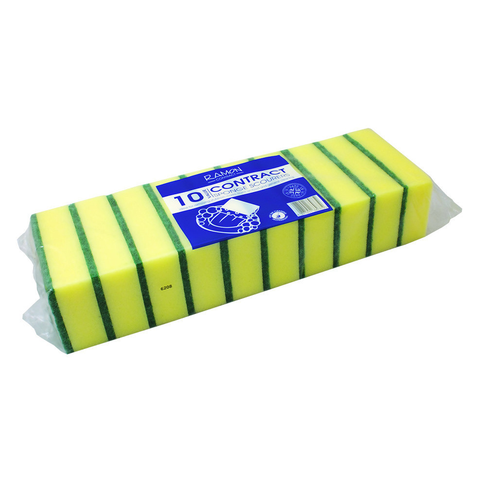 Spectrum Cleaning Solutions - Large Sponge Scourers - Pack of 10